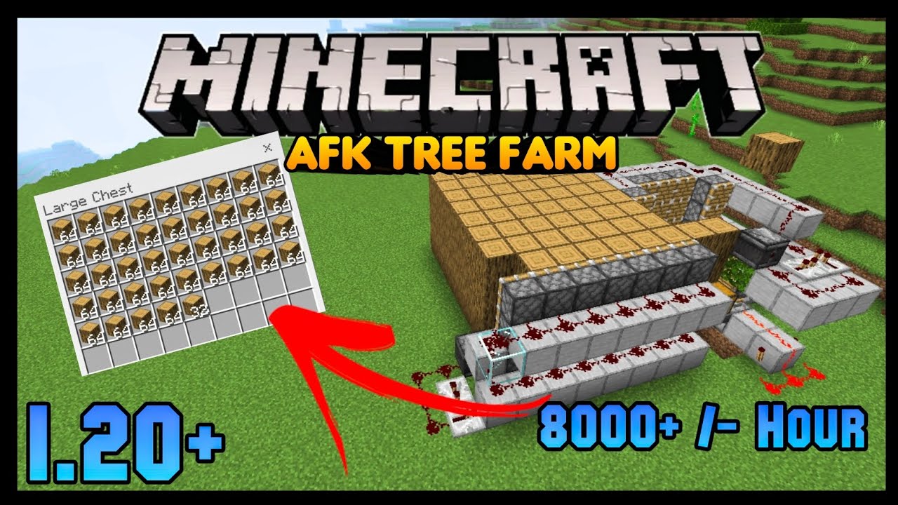 Best afk farm for Minecraft 1.20+ | 8000+ wood per hour | very ...