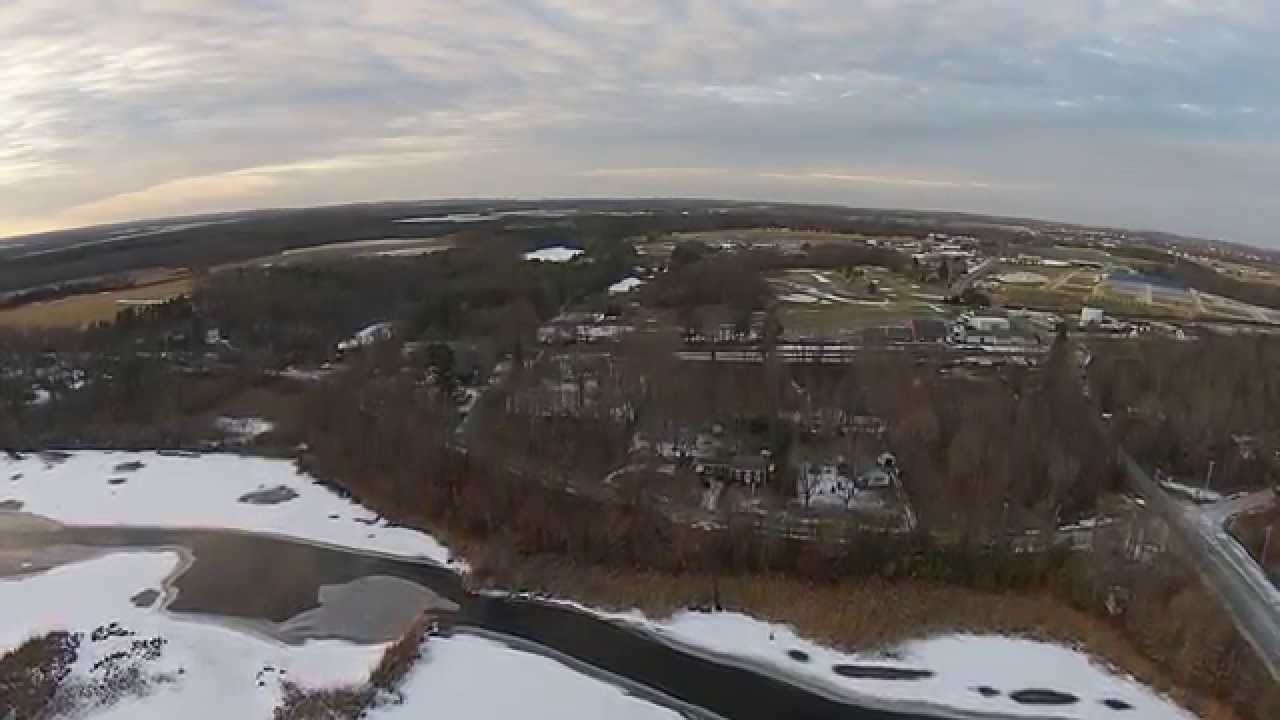 DRONE flying up over peconic river calverton exit 71 lie - YouTube