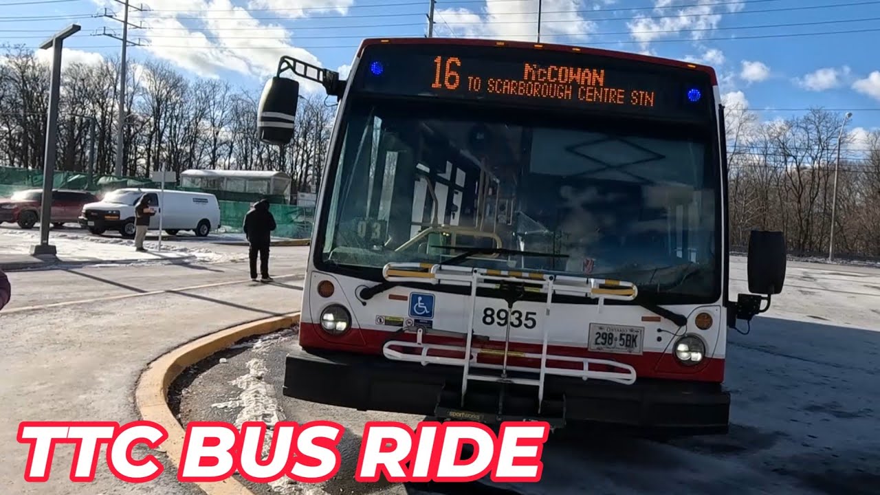 TTC 16 McCowan Bus Ride from Scarborough Centre Station to Warden ...