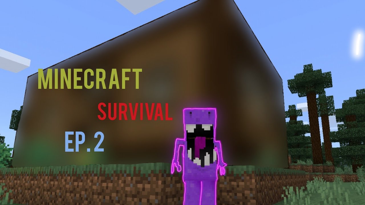 Minecraft Survival ep.2/ This Is How My House Turned Out-Purple Pig ...