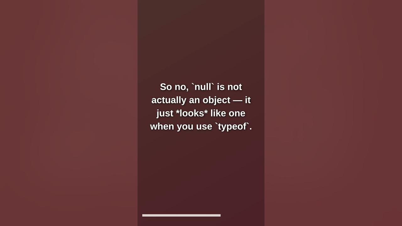 Day 8/100:- Why does typeof null return 'object' in 60 seconds #coding #javascript #learncoding ...