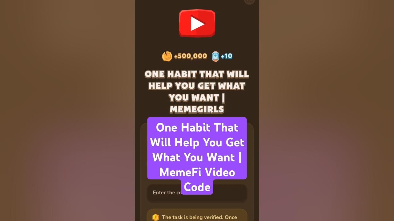 One Habit That Will Help You Get What You Want | MemeFi Video Code - YouTube