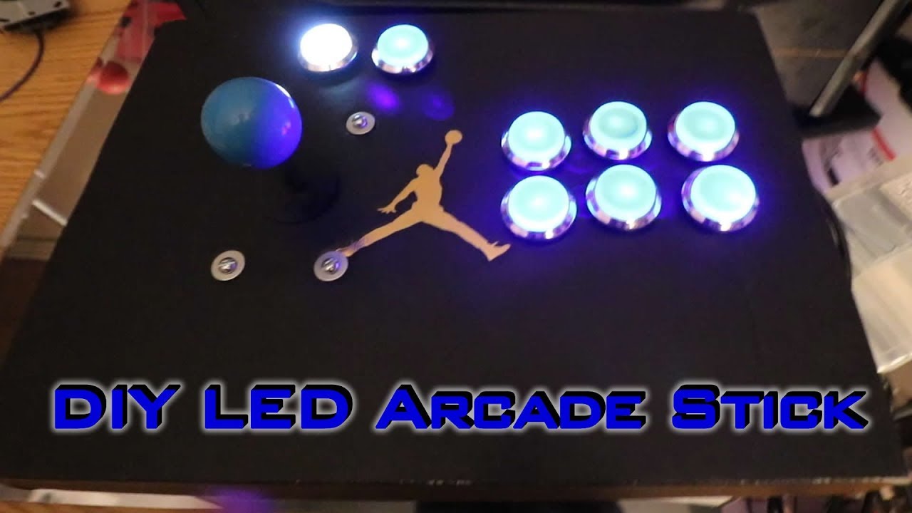 Nike Air Jordan Budget LED Arcade Stick Build - YouTube