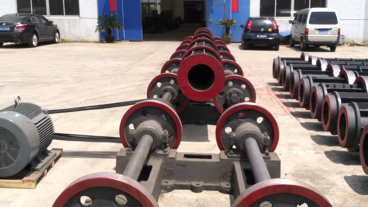 concrete pole making machine - YouTube