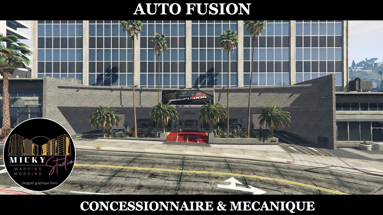 [FIVEM MLO] Auto Fusion [MAPPING GTA5] Concessionnaire & Mécanique ...