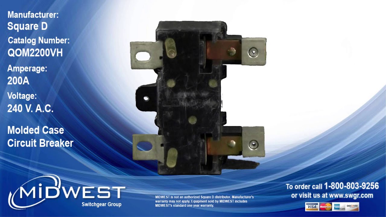 Square D QOM2200VH Circuit Breaker - For Sale - YouTube