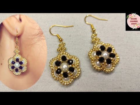 Tutorial make elegant pearl jewelry beads earring. - YouTube