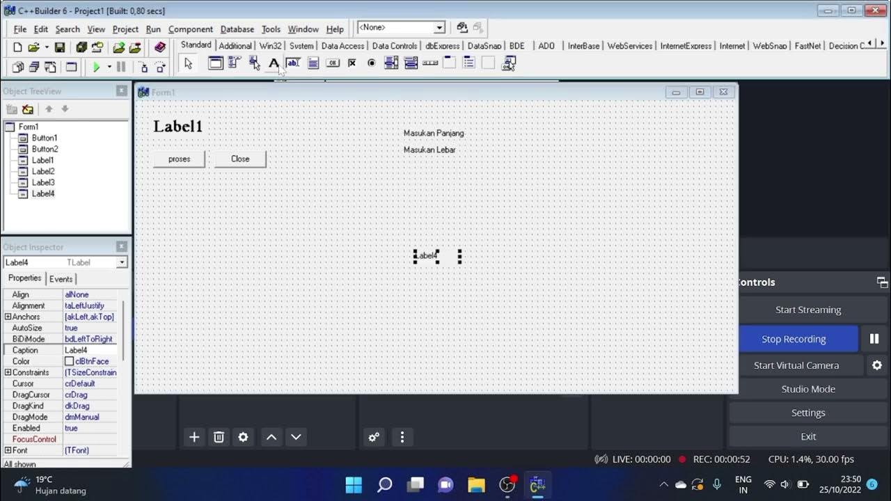 Cara Membuat Option & Menghitung Luas Persegi Panjang Dengan C++ Builder #coding #programming ...