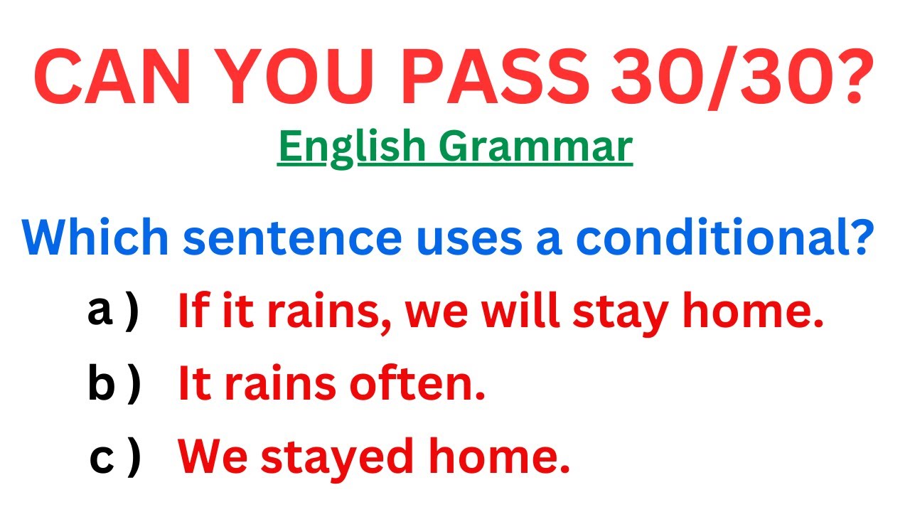 English Grammar Questions and Answers ️ If you pass this test, your ...