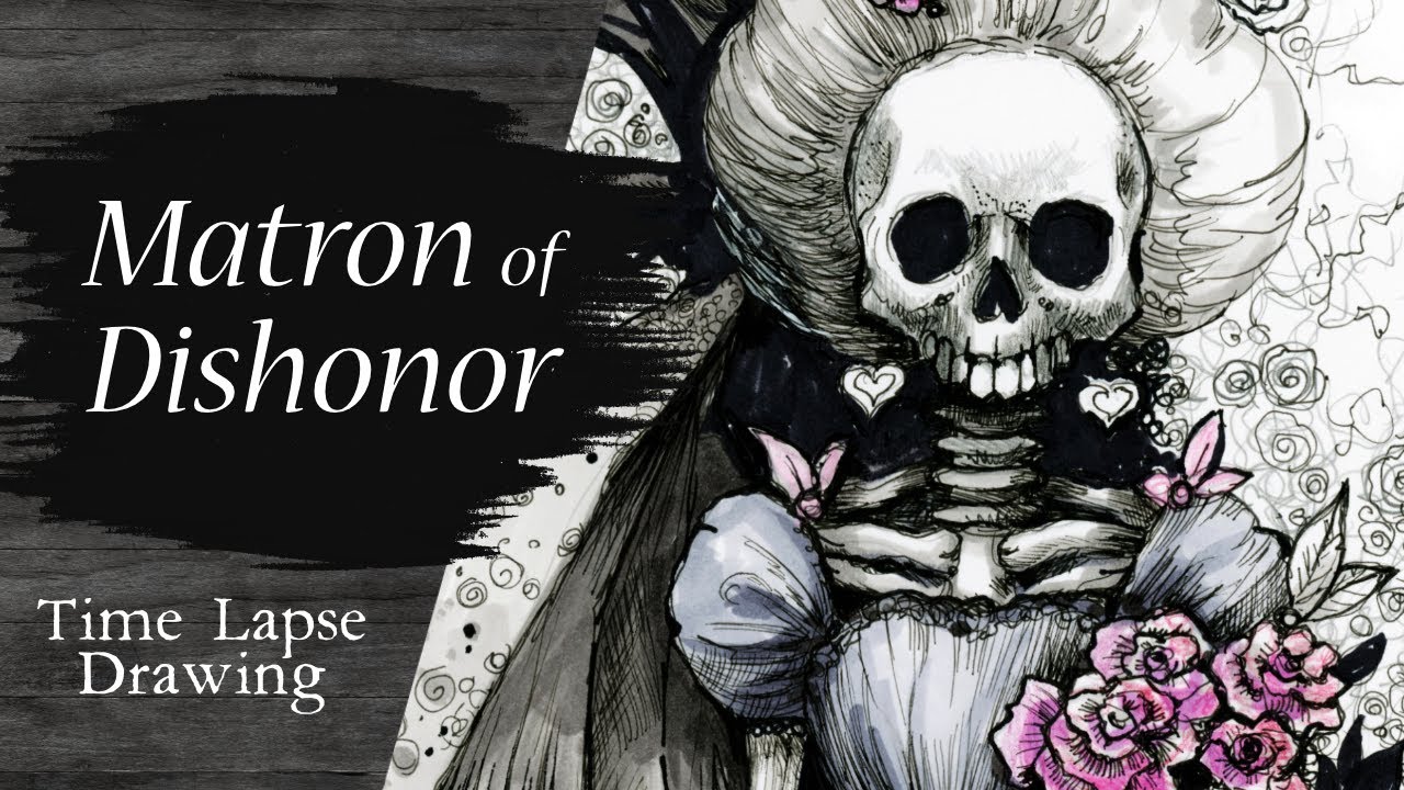 Matron of Dishonor | Gothic Skull Drawing - YouTube