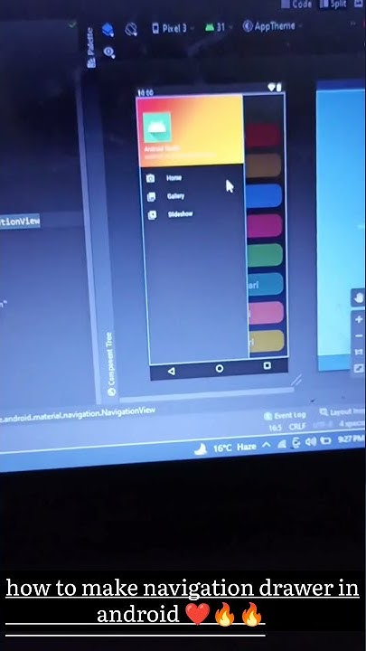 how to make side navigation drawer in Android studio🔥🔥 #shorts - YouTube