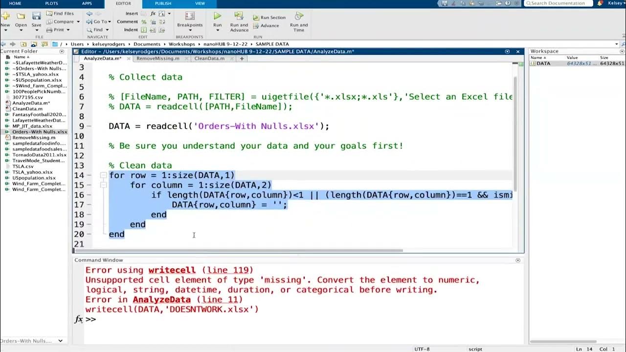 Data Cleaning with MATLAB - YouTube