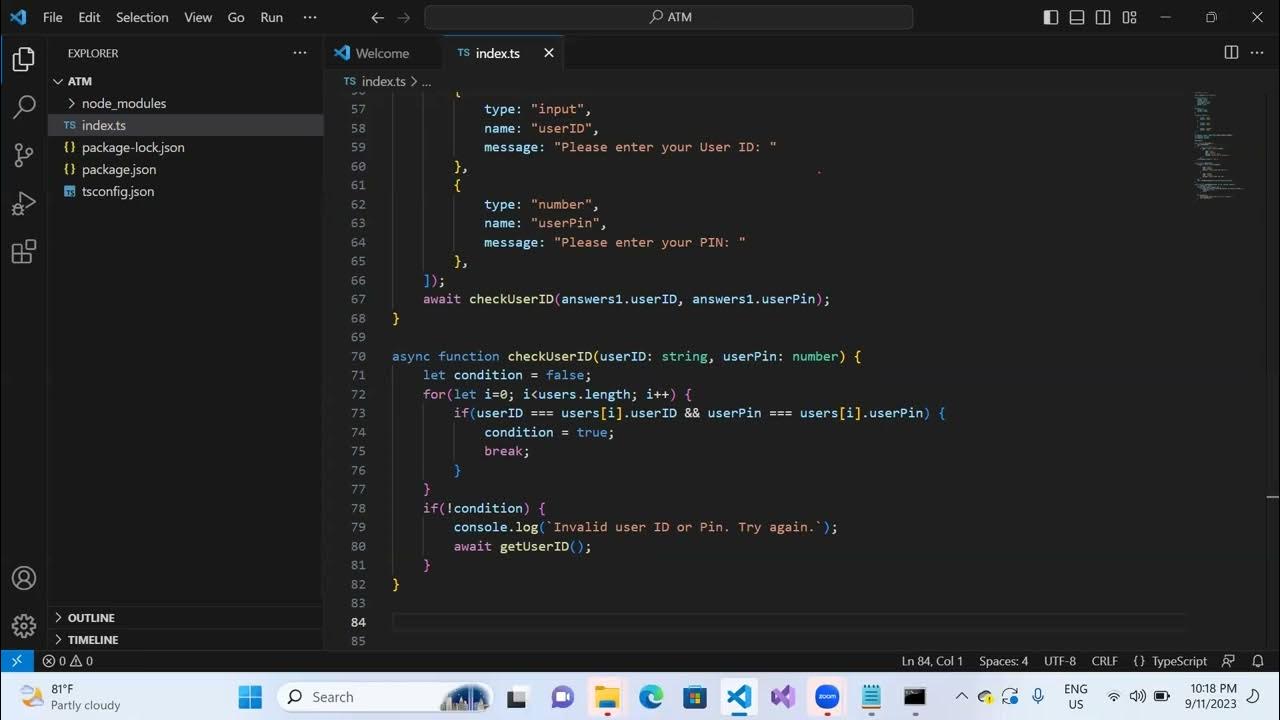 TypeScript ATM project Part-2 - YouTube