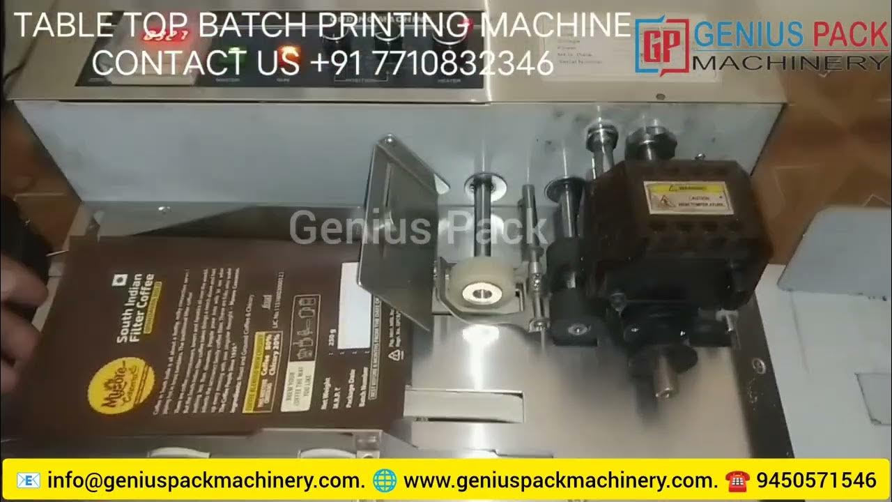 Dry ink Batch Coding Machine - YouTube