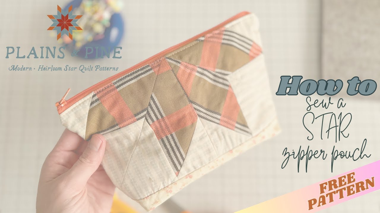 How to Sew a Star Zipper Pouch (FREE PATTERN) - YouTube