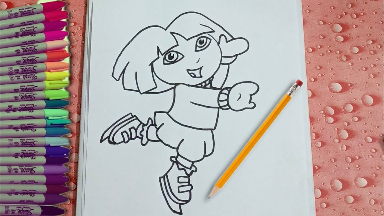 Easy Drawind Of Dora - YouTube