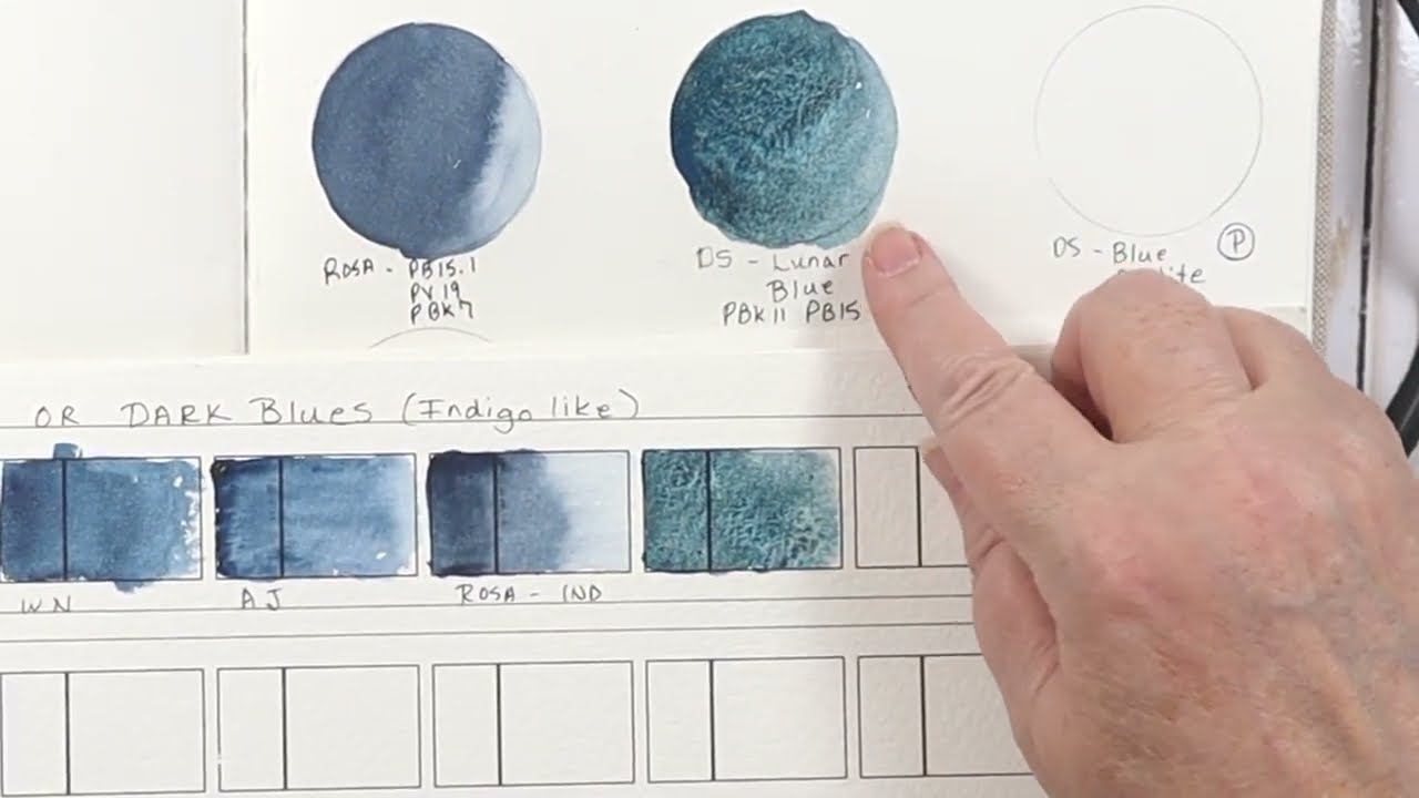 Comparing Indigo And Dark Blue Watercolors In Studio Session - YouTube