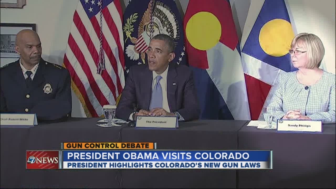 President Obama in Colorado to press gun control - YouTube