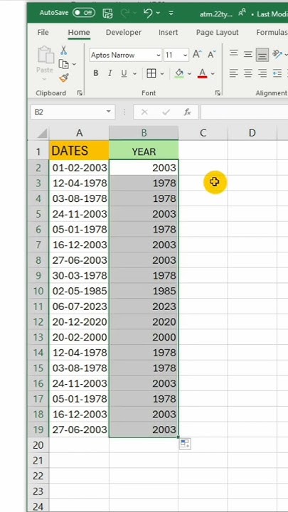 How To Convert Dates To Years Excel Exceltips Exceltutorial Shorts Short Avandhika4210