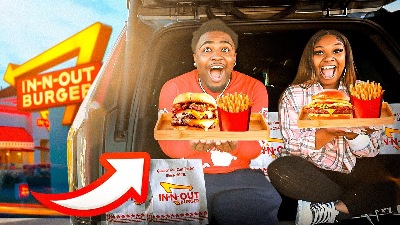 MAKING A IN-N-OUT BURGER IN THEIR PARKING LOT! - YouTube