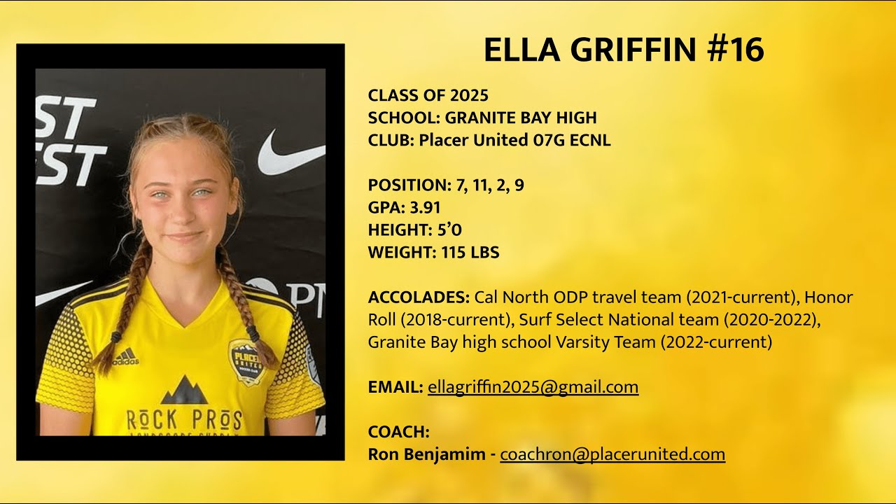 Ella Griffin Soccer Highlight Video Class of 2025 - YouTube