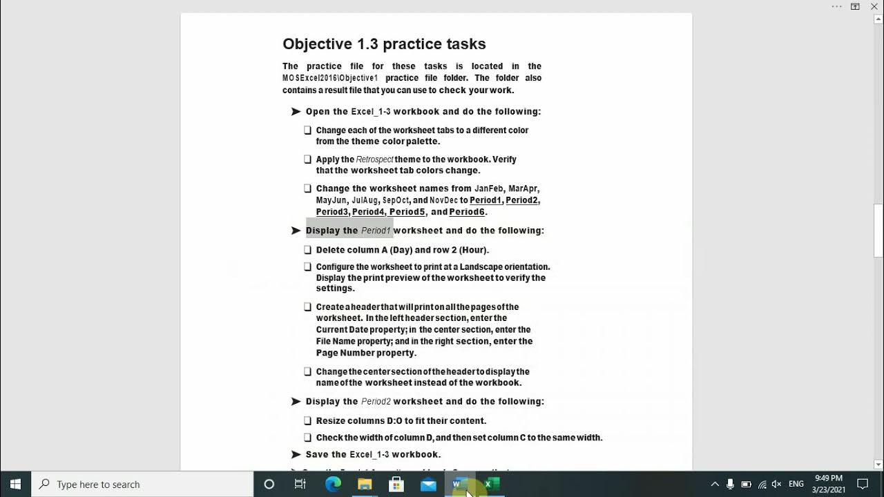MOS_Excel_Objective_1.3 - YouTube