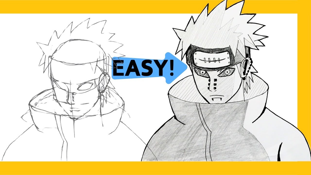 How to Draw Pain Akatsuki | Pain Drawing Tutorial Step by Step - YouTube