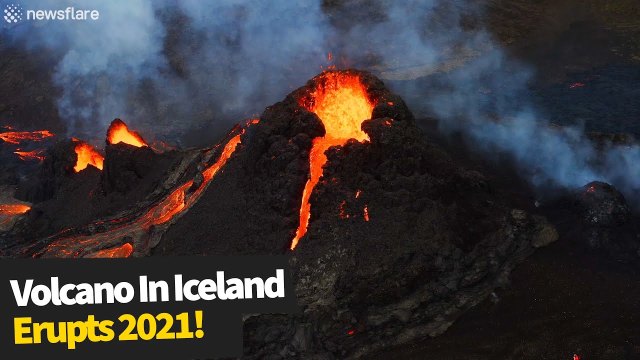Volcanic eruption in the Reykjanes peninsula in Iceland 2021 - YouTube