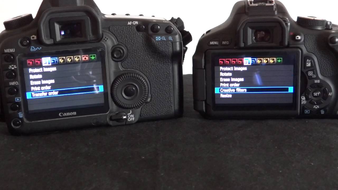 Canon 5d mark II vs T3i menu comparison - YouTube