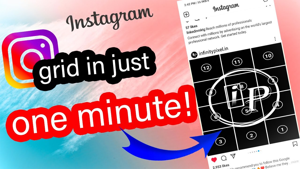 INSTAGRAM GRID | EASY TO GRID IN INSTA | 1 MIN PROCESS - YouTube