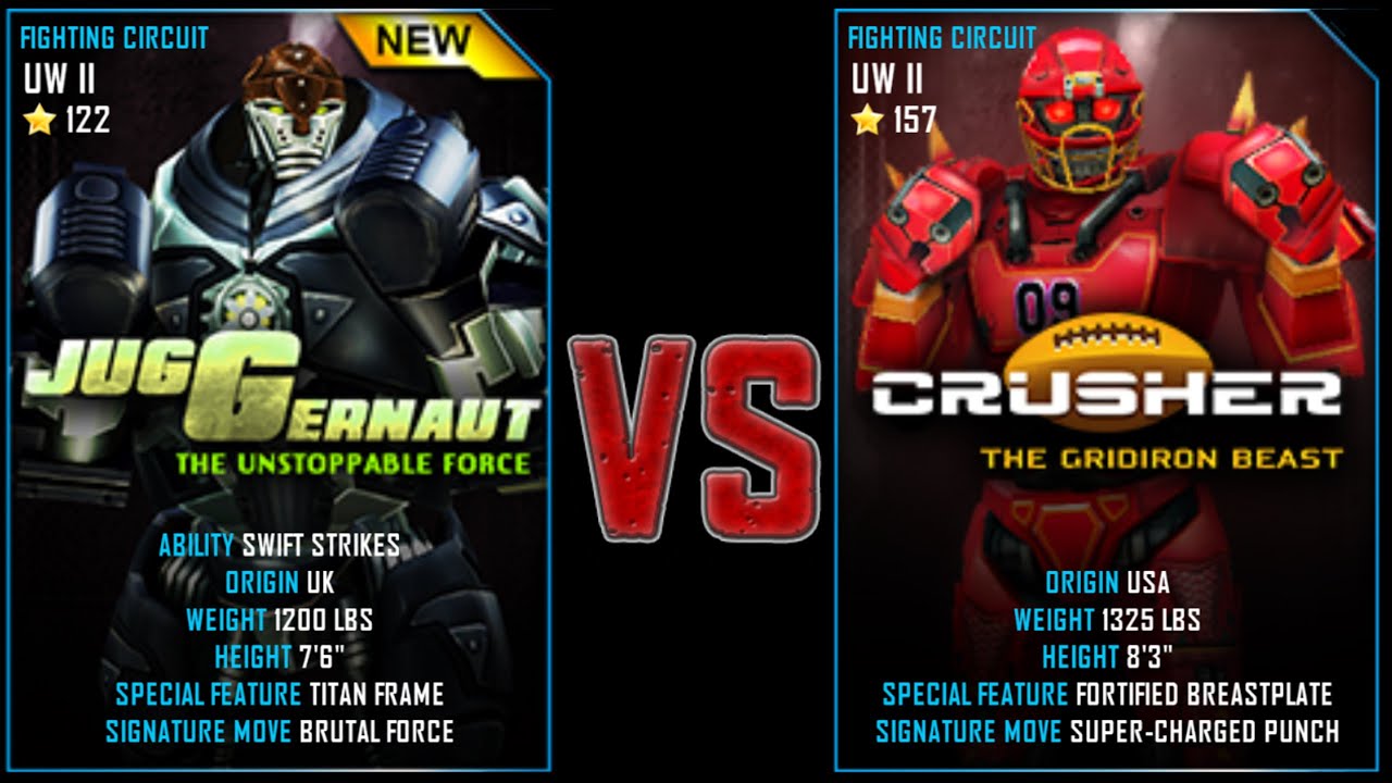 Real Steel Wrb Juggernaut Vs Crusher New Robots Update Живая Сталь