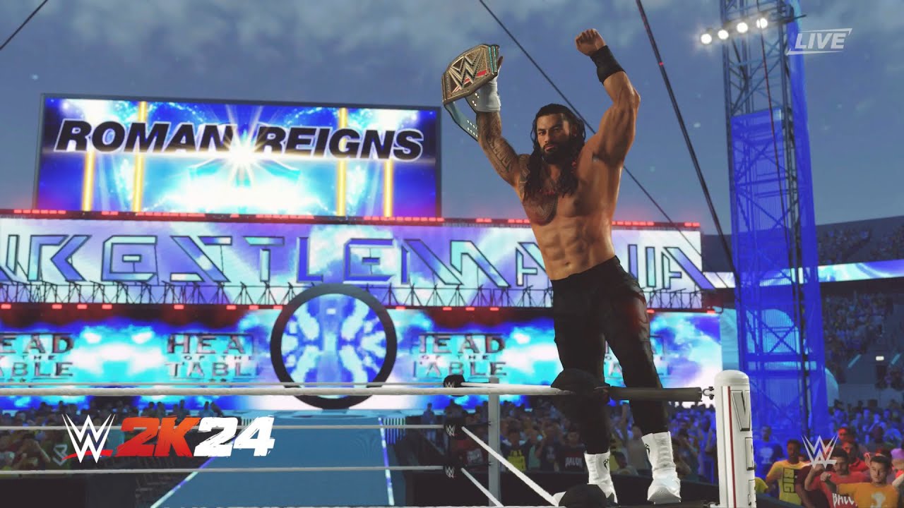 WWE 2K24 - Roman Reigns WHITE ATTIRE ENTRANCE (PS5) - YouTube