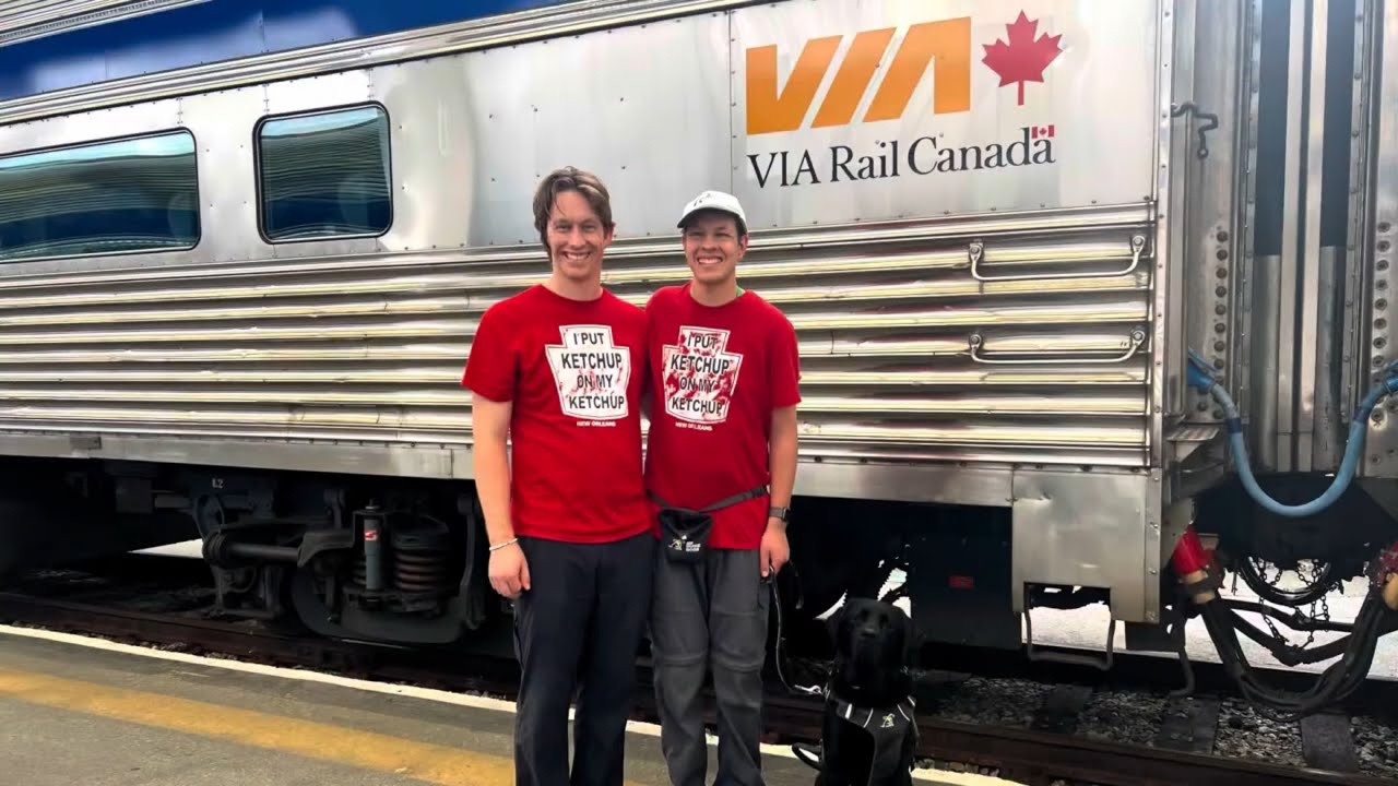 VIA Rail Train Trip with my brother Jonathan & my first guide dog petie ...