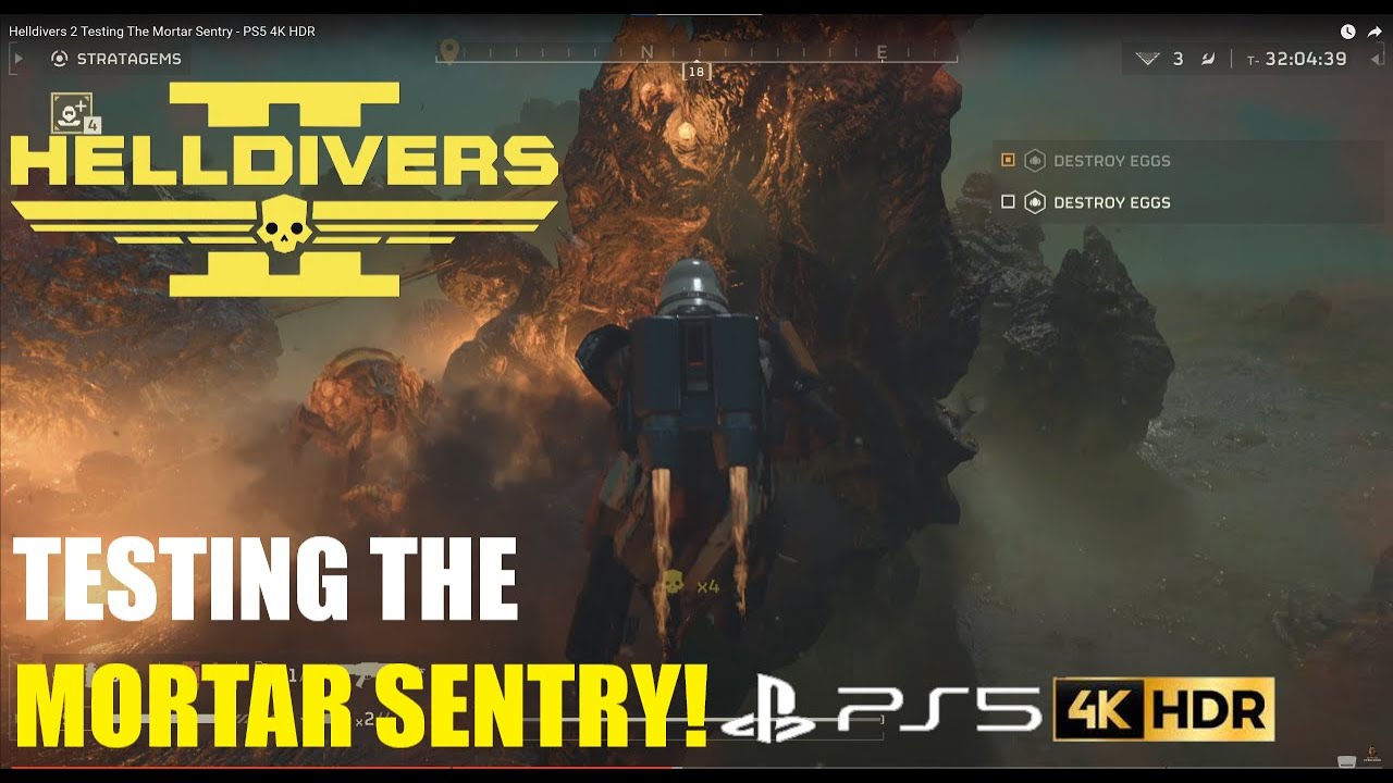 Helldivers 2 Testing The Mortar Sentry - PS5 4K HDR - YouTube