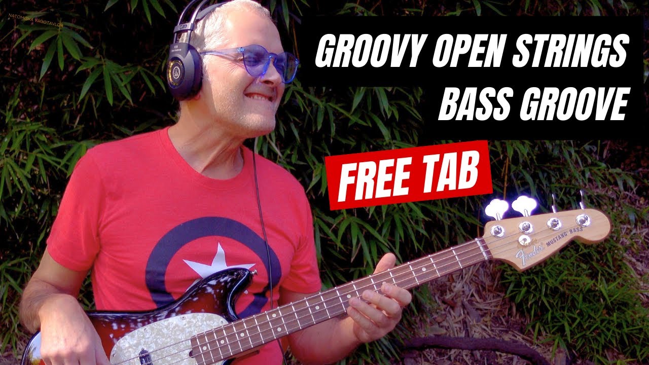 Open strings bass groove with melodic fill - FREE PDF - YouTube