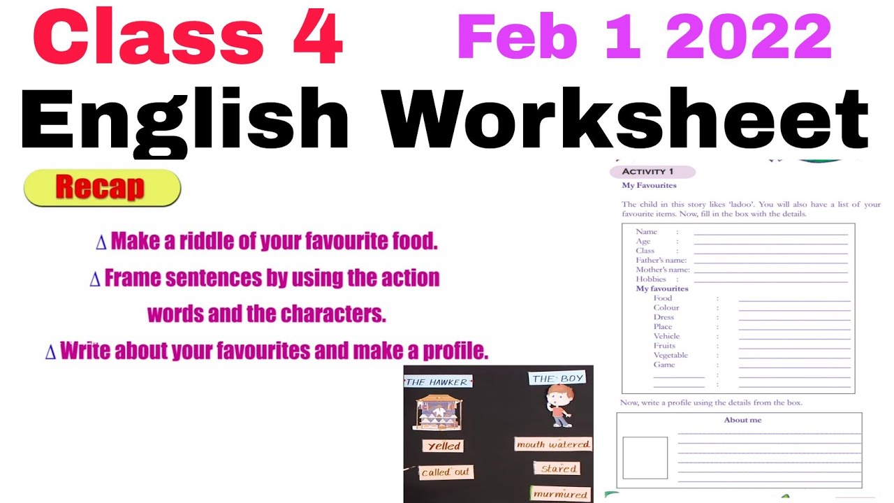 Class 4 English Worksheet Feb 1/4 th std english worksheet 1/2/2022/Std ...