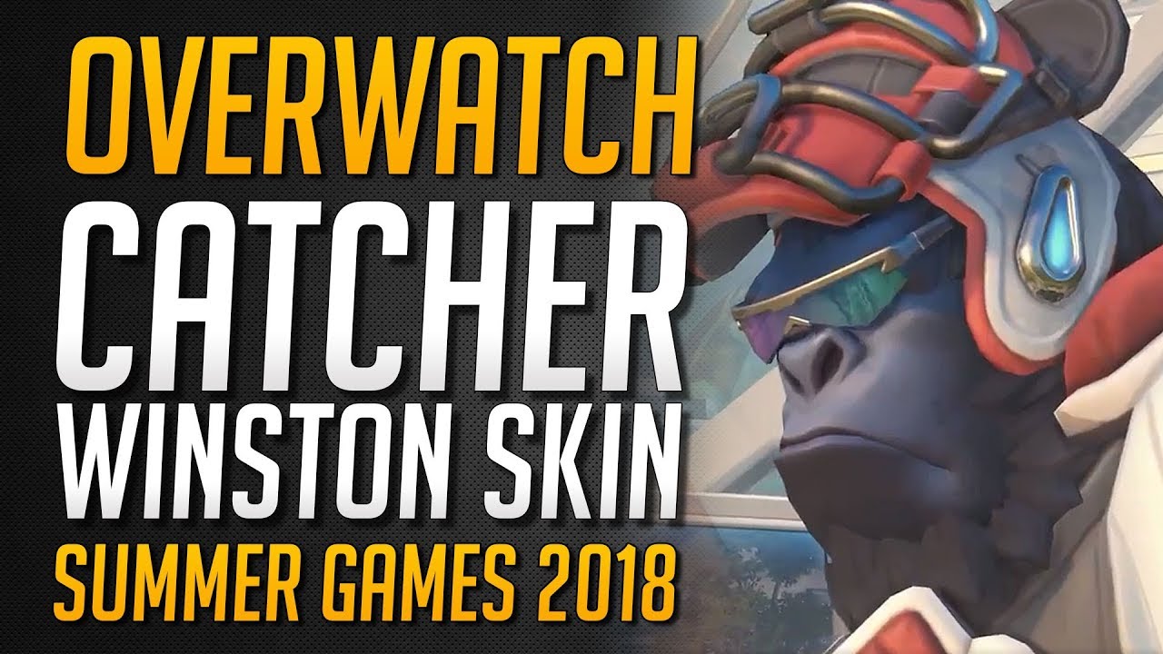 OVERWATCH BASEBALL WINSTON SKIN | Catcher Winston Summer Games Skin ...