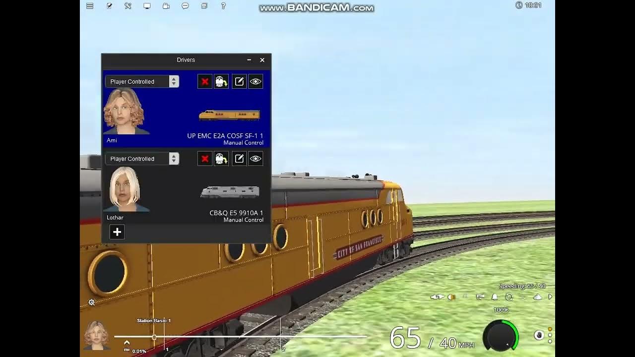UP EMC E2 vs CB&Q E5 Racing Trainz - YouTube