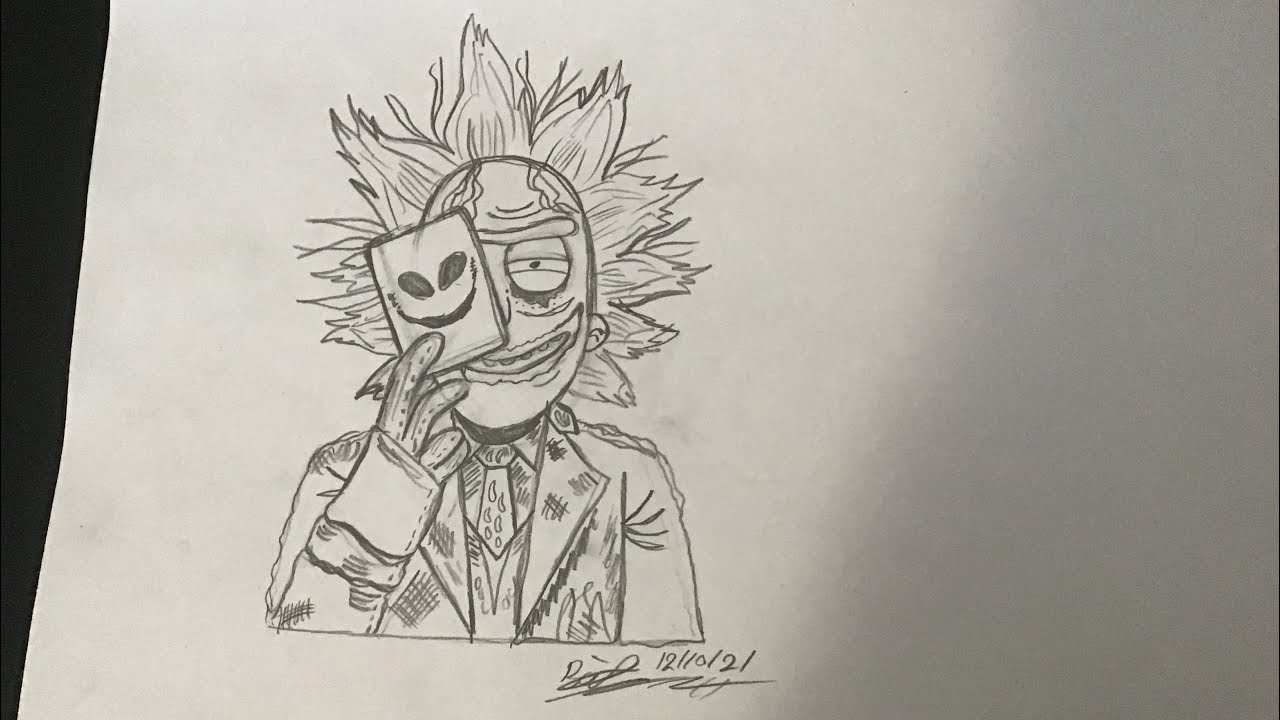 Time lapse drawing of RICK JOKER (RICK AND MORTY) - YouTube