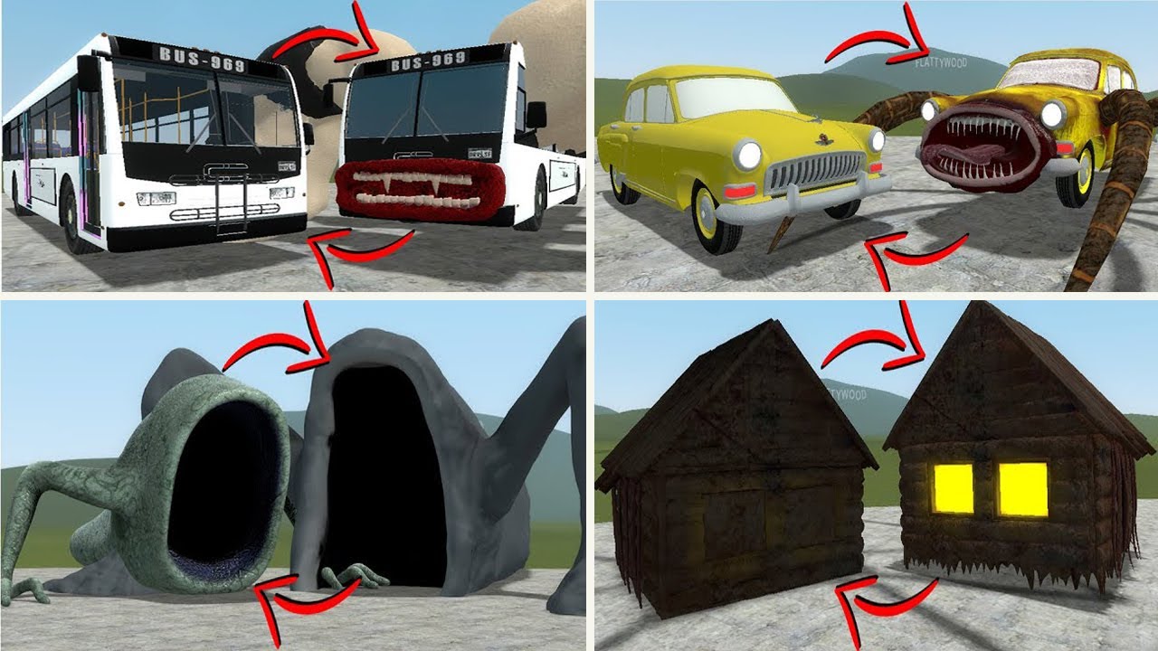 EVERYTHING TURNED INTO MONSTERS: HOUSE HEAD, SEA EATER, BLOOP VS ALL ...