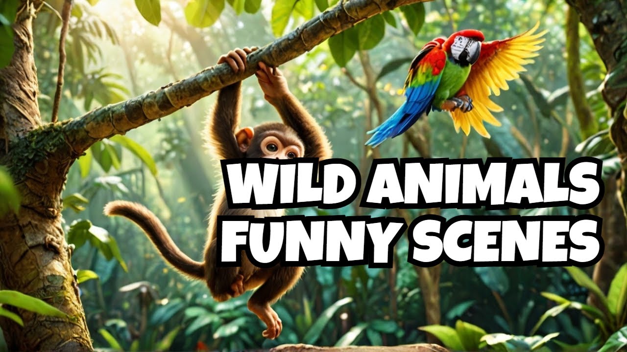 Amazing Scene of Wild Animals Monkeys, Parrot, Tiger, Funny Animals ...
