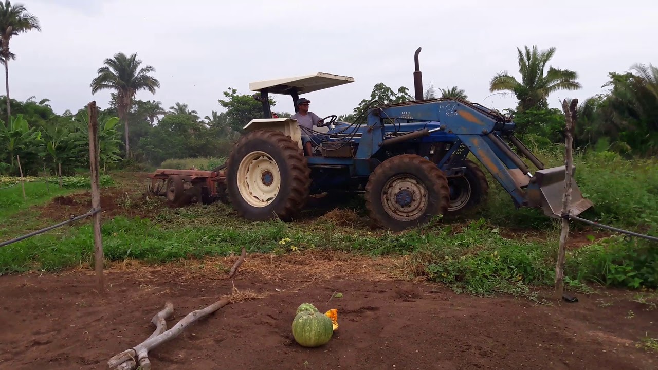 Trator ford 8030 gradeando - YouTube
