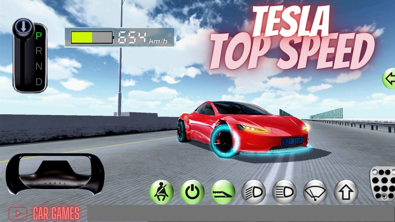Funny Driving Car Games 3D - Tesla TOP Speed - 3D Driving Class - YouTube