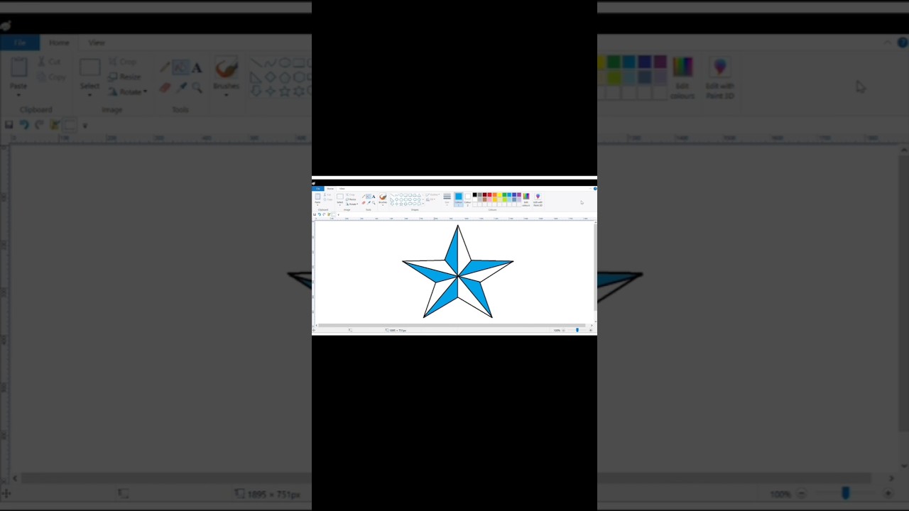 3D star in ms paint #paint - YouTube