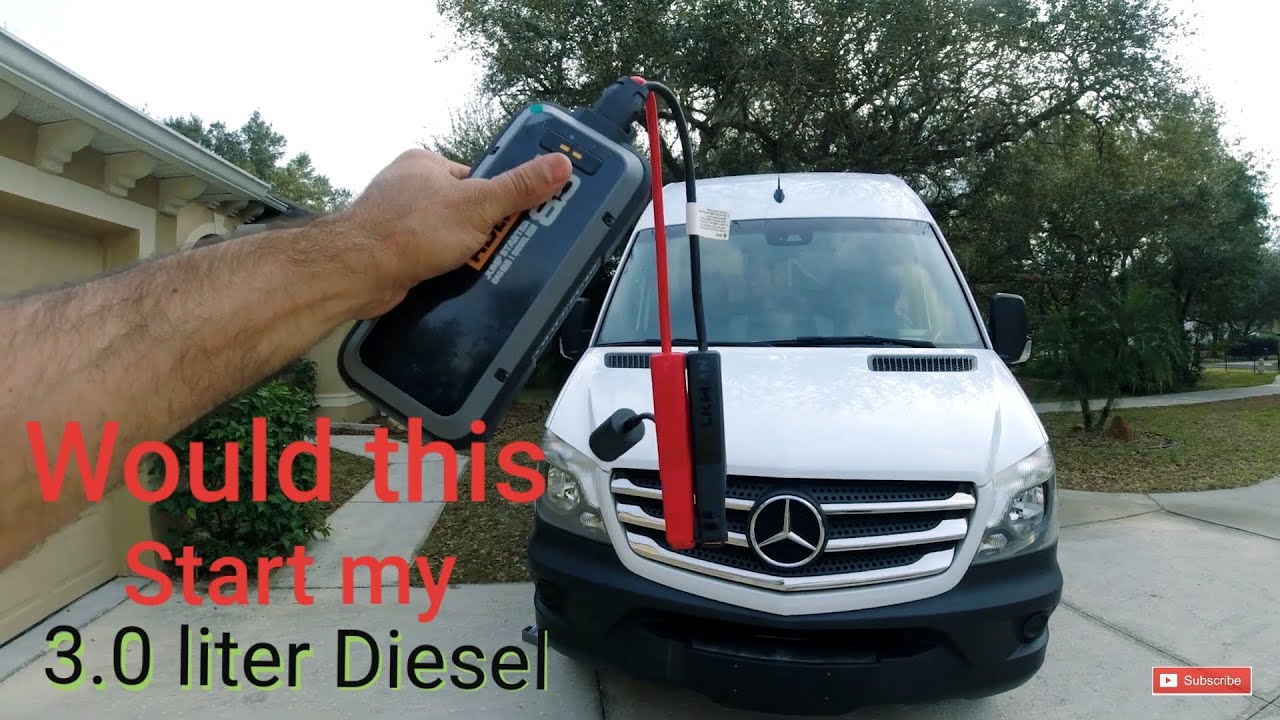 Would This Small Battery Jump Starter Star my Diesel Sprinter Van - YouTube