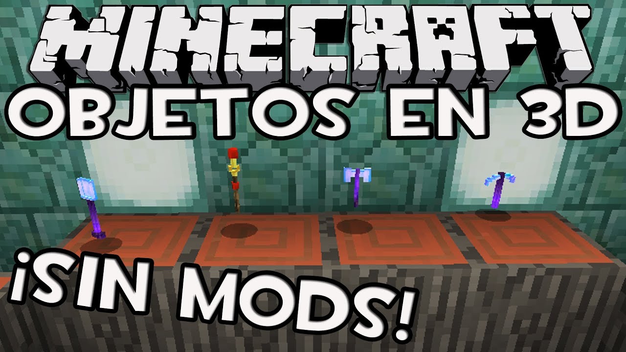 Minecraft 1.8: OBJETOS EN 3D sin Mods! (3D Items Pack) - YouTube