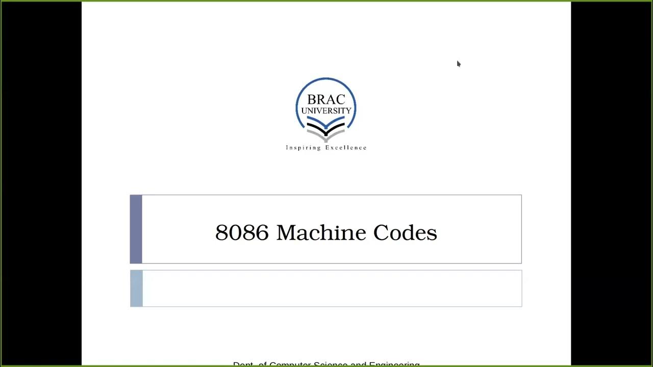 8086 Machine Code - CSE341 - Fall 23 BRACU - YouTube