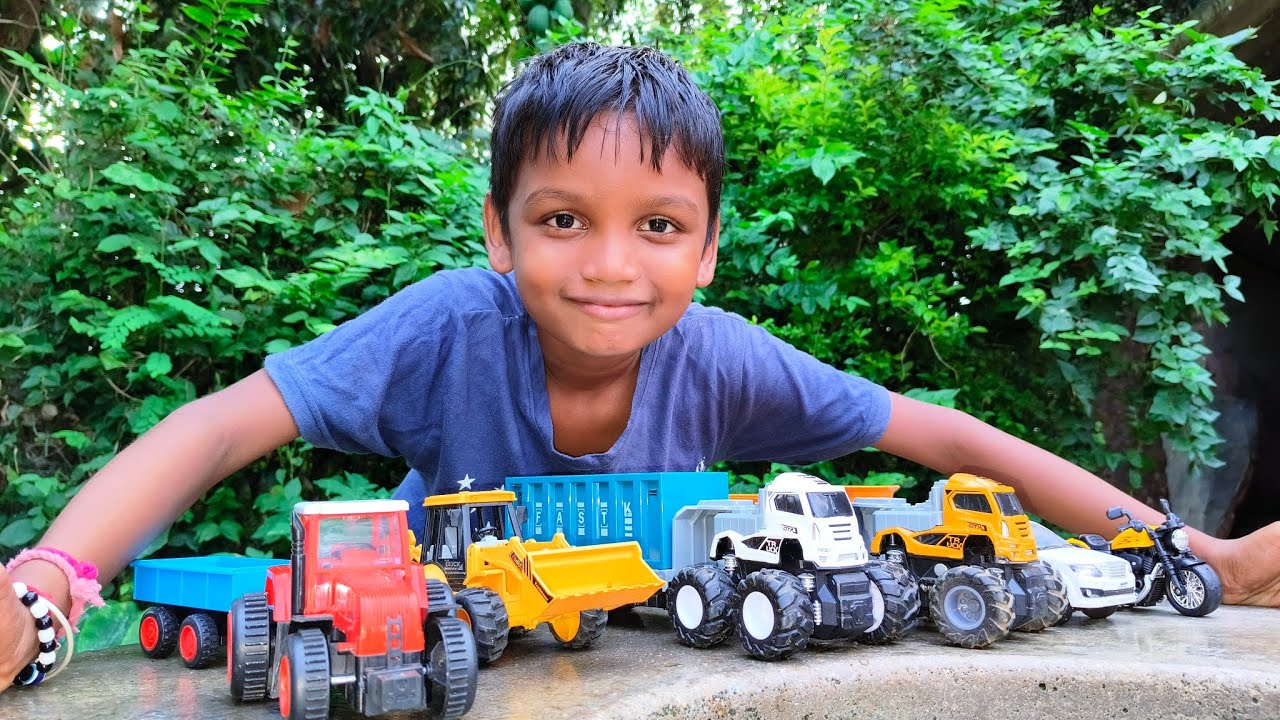 Dumper Truck Show Of Roads running | Tractor Unboxing video| Jcb | Bike ...