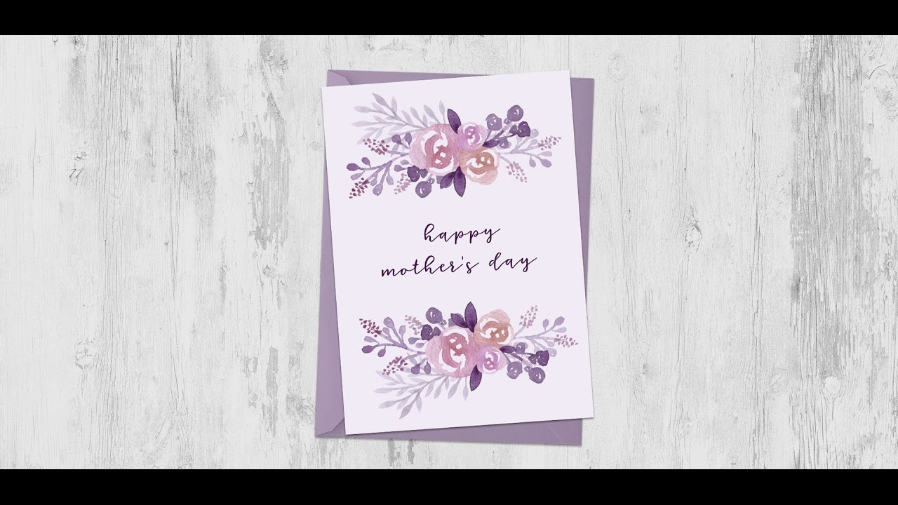 Create a Watercolor Florals Mother's Day Card - YouTube