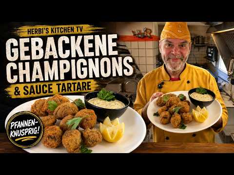 Knusprig gebackene Champignons mit selbstgemachter Sauce Tartare (wie vom Jahrmarkt!)